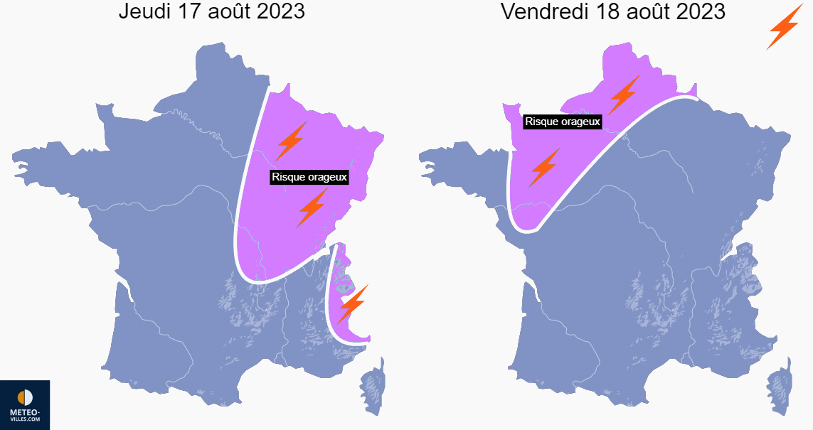 Actualités météo: Orages parfois forts cette semaine sur la France 14/08/2023